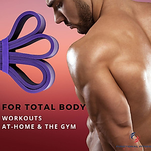 Functional Fitness Pull Up Assist Resistance Bands | Heavy Duty Exercise Bands for Powerlifting, Mobility, and Stretching | Travel Friendly Resistance Bands for Workout (Purple, Pink)