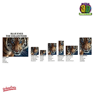 3D LiveLife Notebook - Blue Eyes from Deluxebase. 80 Page Lined Lenticular 3D Tiger Notebook. 8.5 x 5.5 in. Superb school or work stationery with artwork licensed from artist Collin Bogle