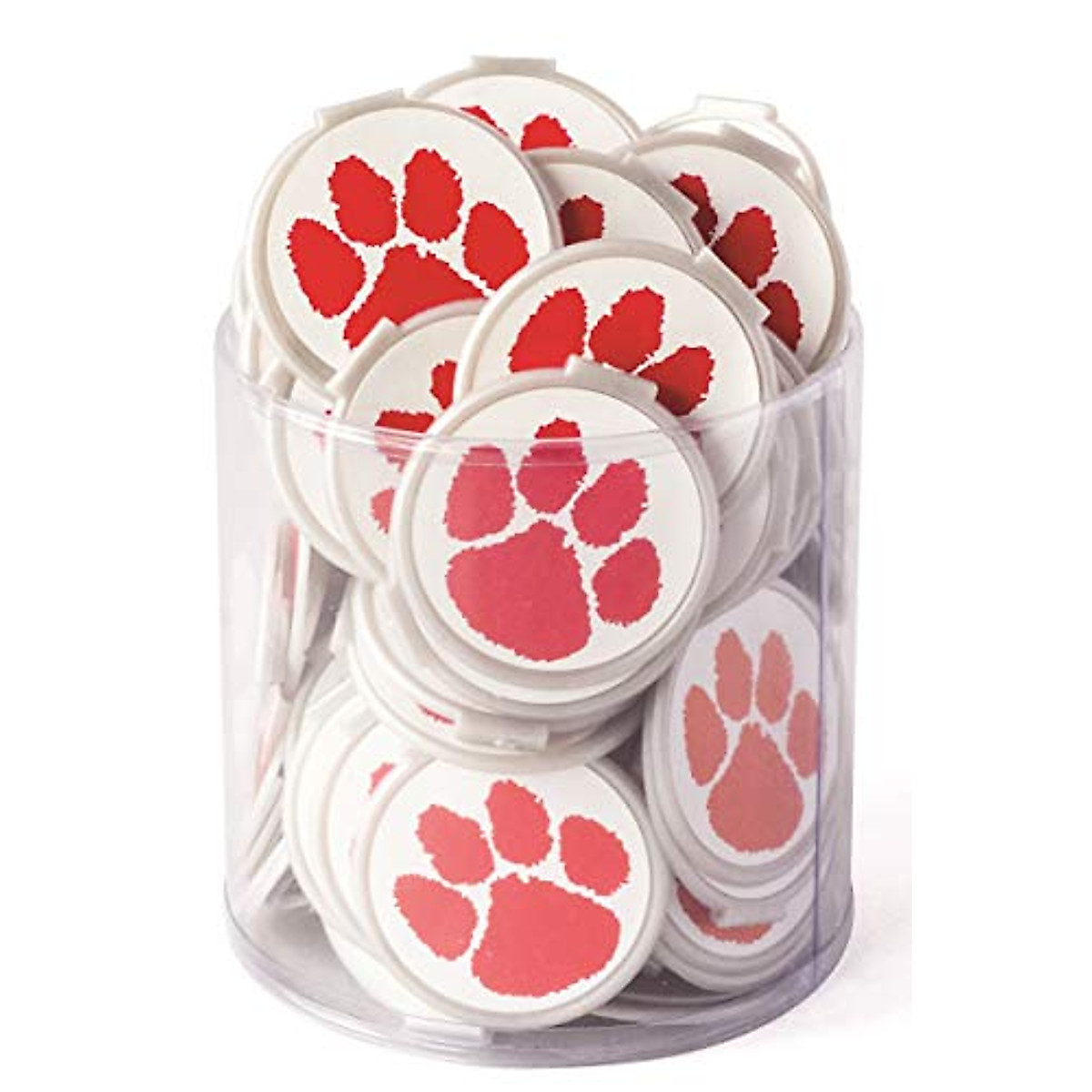 Mascot PAW Print School Spirit Bulk Bookmarks for Kids - RED Clip Over The Page 75 Pack - Bulk Bookmarks for Girls Boys. Perfect Student Incentives Prizes Classroom Rewards & Reading Awards!