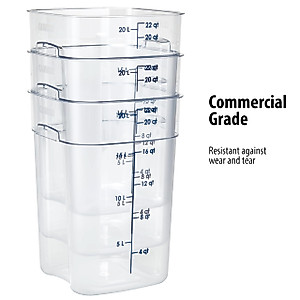 Cambro FreshPro 22Qt Food Storage Container in Clear for Industrial and Kitchen Use, Pantry Organization and Ingredient Freshness