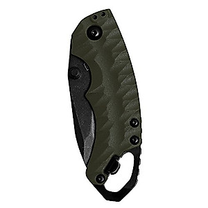 Kershaw Shuffle II Olive Multifunction Folding Pocket Knife (8750TOLBW), 2.6 In. 8Cr13MoV Stainless Steel Tanto Blade with Blackwash Finish and Reversible Pocketclip; 3 oz,Small