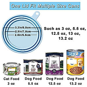 WAFJAMF Silicone Pet Can Covers,Dog Cat Food Can Lids and Spoons,Universal BPA Free,Fit Multiple Sizes Dishwasher Safe-3Pack