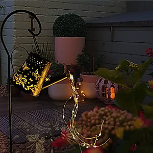 Solar Garden LED Light, Hollow Butterfly Watering Can Lights Outdoor Decoration, Garden Stake Light for Pathway Yard Lawn Patio Landscape Decor