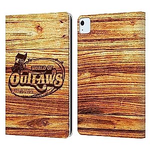 Head Case Designs Officially Licensed World of Outlaws Wood Logo Western Graphics Leather Book Wallet Case Cover Compatible with Apple iPad Air 2020/2022