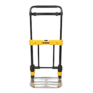 DEWALT Folding Hand Truck and Moving Dolly, 420-lb Capacity Utility Cart, Heavy-Duty Steel Frame, Telescoping Handle, Flat-Free 7-inch Wheels