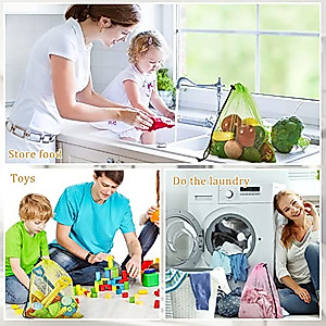 36 Pcs Mesh Laundry Drawstring Bag 13 x 15.5 Inch Mesh Equipment Bag Nylon Net Bag with Cord Lock Closure for Beach Travel Pool Toy Storage