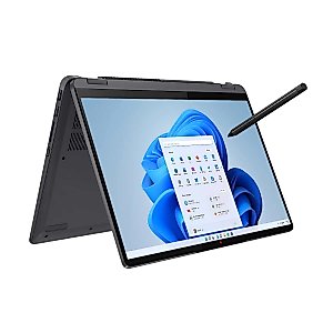 Lenovo 2023 Flex 5 2-in-1 Laptop 14'' 2.8K OLED Touch 12th Intel i7-1255U 10-Core Iris Xe Graphics 16GB RAM 1TB SSD KB FP Reader Win 11 Pro w/ RATZK 32GB USB and Pen,Storm Grey (82R7)