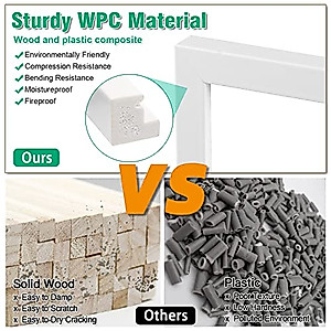 KINLINK 6x8 Picture Frame White, Photo Frame with Real Glass for Picture 4x6 with Mat or 6x8 without Mat, Composite Wood Picture Frame for Table Top and Wall Mounting