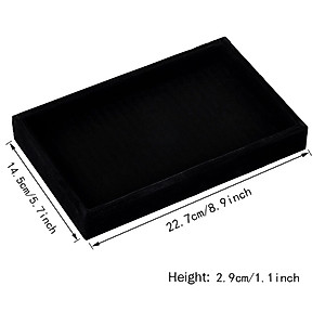 Yerwal Jewelry Tray, Velvet Jewelry Tray Showcase Display Organizer for Ring Earring Necklace Pendants Bracelet (Black#1)