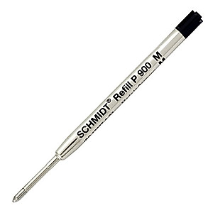 SCHMIDT P900 Ballpoint Tc Ball Parker Style Refill Medium, Black, 2 Pack Blister (SC58135)