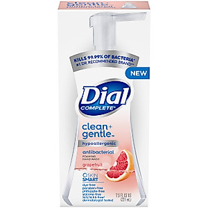 Dial Complete Clean + Gentle Antibacterial Foaming Hand Wash, Grapefruit, 7.5 Fl Oz, 8 Count Case