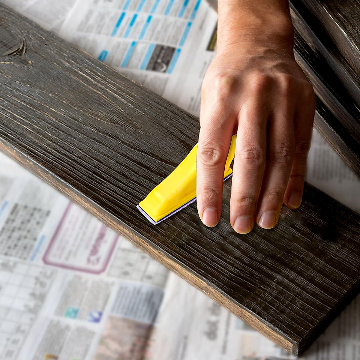 50PCS Micro Sander Paper Finger Sander Kit, 3.5” x 1” Hand Sanding Block for Small Projects, 80 120 180 240 400 Grit Wet Dry Sandpaper, for DIY Crafts Wood Metal Polishing