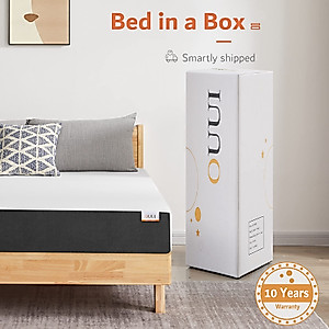 OUUI Twin XL Mattress, 5 Inch Memory Foam Mattress Low Profile-Cooling Gel Infusion-Breathable Cover Bed Mattress Pressure Relief, White, CertiPUR-US Certified