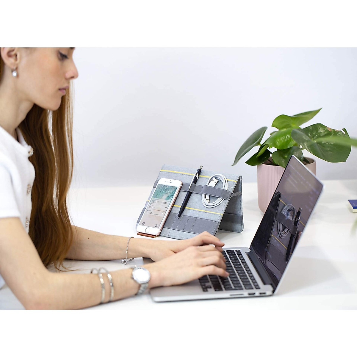 Beblau FOLD Portable Electronic Organizer – Attachable Device & Desktop Accessory | Office & Home Organizer | Fits 13"-15" Laptops & A4 Notebooks | Backpack Insert |