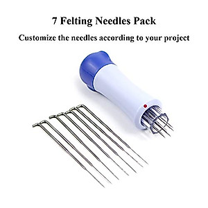 Needle Felting, Felting Needle Tool with 7 Needles, Needle Felting Stitch Punch Tool - Wool Felt Needle Tools - Felting Starter Kit for DIY Patchwork & Craft - Make Beautiful Felt Animals & Patterns