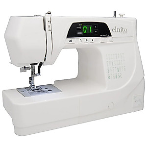 Elnita EC30 Computerized Sewing Machine with 30 Stitches, LED Display, Needle Threader and Foot Control.