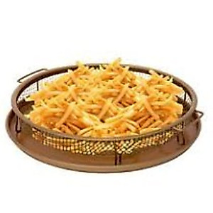 Nonstick Round Crisper Tray, Copper Oven, Turn Your Oven Into An Air Fryer - 2 Pc Set, Frying Basket And Baking Sheet, Dishwasher Safe, Heat-Resistant