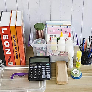 Sosody 6 Quart Plastic Storage Box with Lids and Handles, 6 Packs