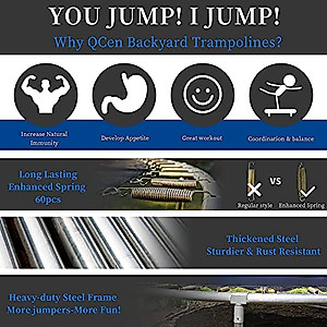 Trampoline 10FT 12FT 14FT 15FT Recreational Trampolines with Safety Enclosure Net&Basketball Hoop, ASTM Approved Combo Bounce Outdoor Waterproof Trampoline with Ladder for Kids and Adult