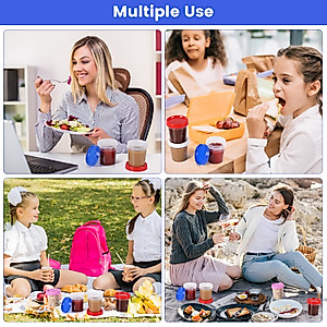 YINCL [20 Pcs] Salad Dressing Container to Go - 4 oz Plastic Condiment Containers with Lids, Reusable Sauce Containers Leakproof Small Containers, 20pcs-4oz