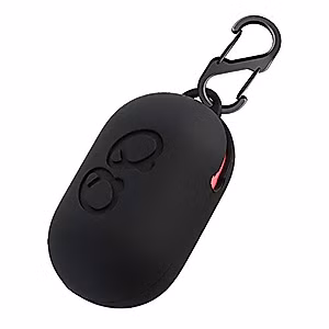 Aotao Silicone Case for Gear IconX (2018 Edition), Soft and Flexible, Scratch/Shock Resistant Silicone Cover with Carabiner for Gear IconX (Black)