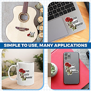 Run Little Mouse Sticker Black Rose Kindle Skeleton Haunting Adeline Hunting Adeline Dark Romance Booktok Bookish Book Lover Vinyl Die Cut Sticker for Car Laptop Phone Water Bottle (Customize Size)