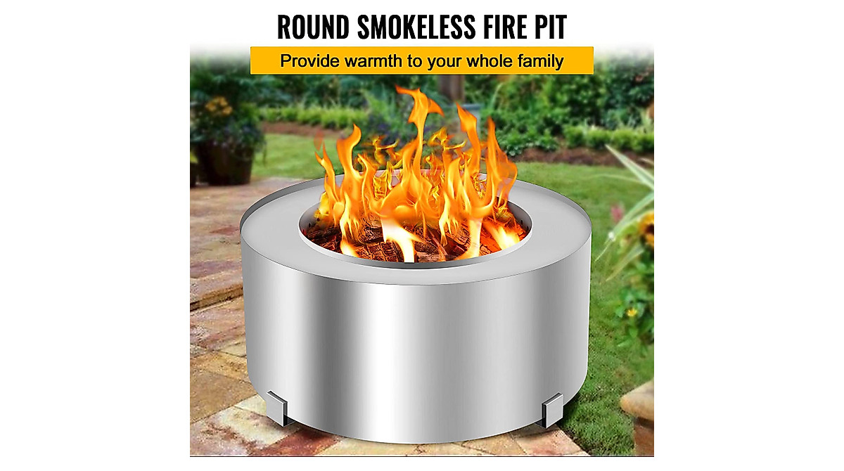 Smokeless Fire Pit Large 28.5 Inch Steel Bonfire for Outdoor Camping