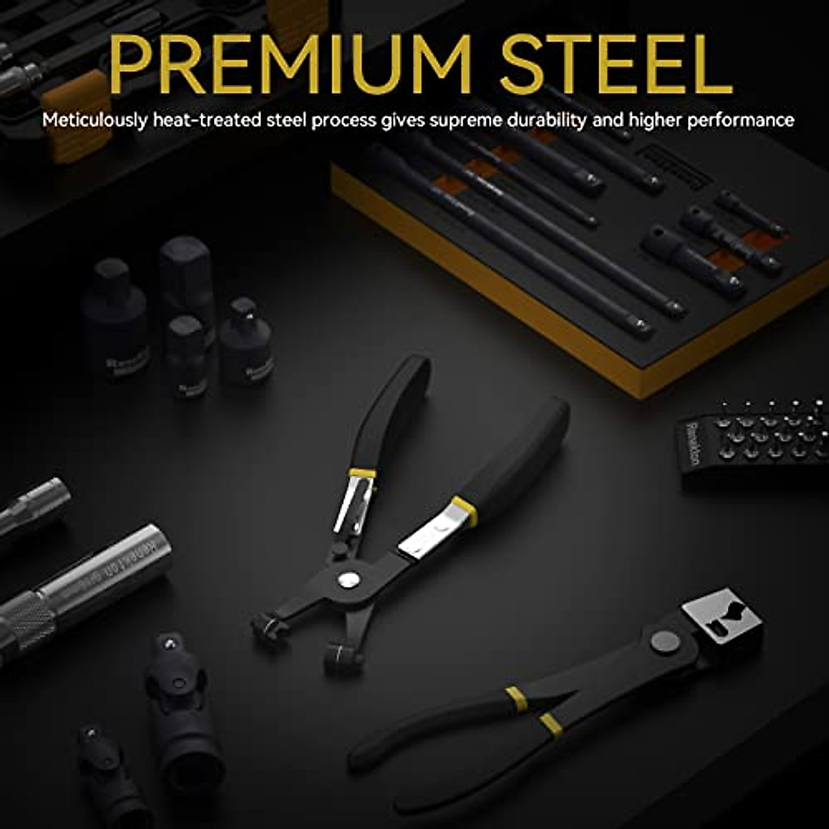 Renekton Hose Clamp Plier Swivel Flat Band for Removal and Installation of Flat-Band or Ring-Type Hose Clamps