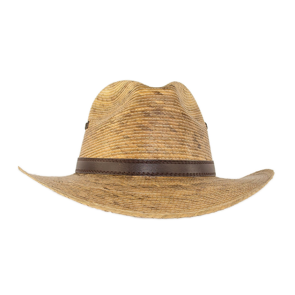 Rising Phoenix Industries Palm Leaf Straw Trilby Wide Brim Fedora Golf Sun Hat for Men or Women, UV UPF Protection Natural