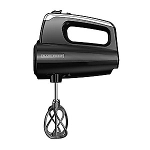 BLACK+DECKER MX600B Helix Performance Premium 5-Speed Hand Mixer, 5 Attachments + Case, Black