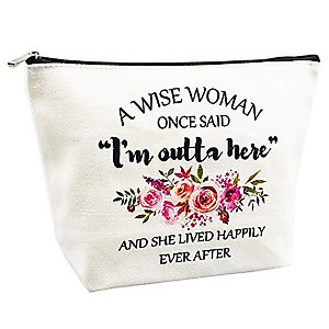 Retirement Gifts for Women Best Friends Wife Mom Grandma Coworkers Boss Nurse Teachers Retirees Colleagues Work BFF Bestie Funny Birthday Retired Makeup Bag