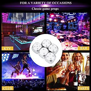 Precision Aluminum Alloy Dice Solid Metal Dice Set Table Game Dice Poker Games Dices Set with Case 5pcs (Silver-Rectangle Box)