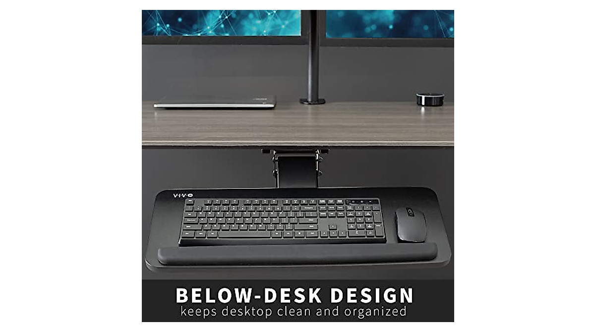 VIVO Adjustable Under Desk Keyboard Tray for Ergonomic Comfort