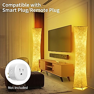 chiphy Floor Lamp, Dimmable 61" Tall Standing Lamp, 3 Levels Adjustable Brightness 12Wx2 LED Bulbs, Column Floor Light w/White Fabric Shade, Home Decor for Living Room, Bedroom, Kids Room