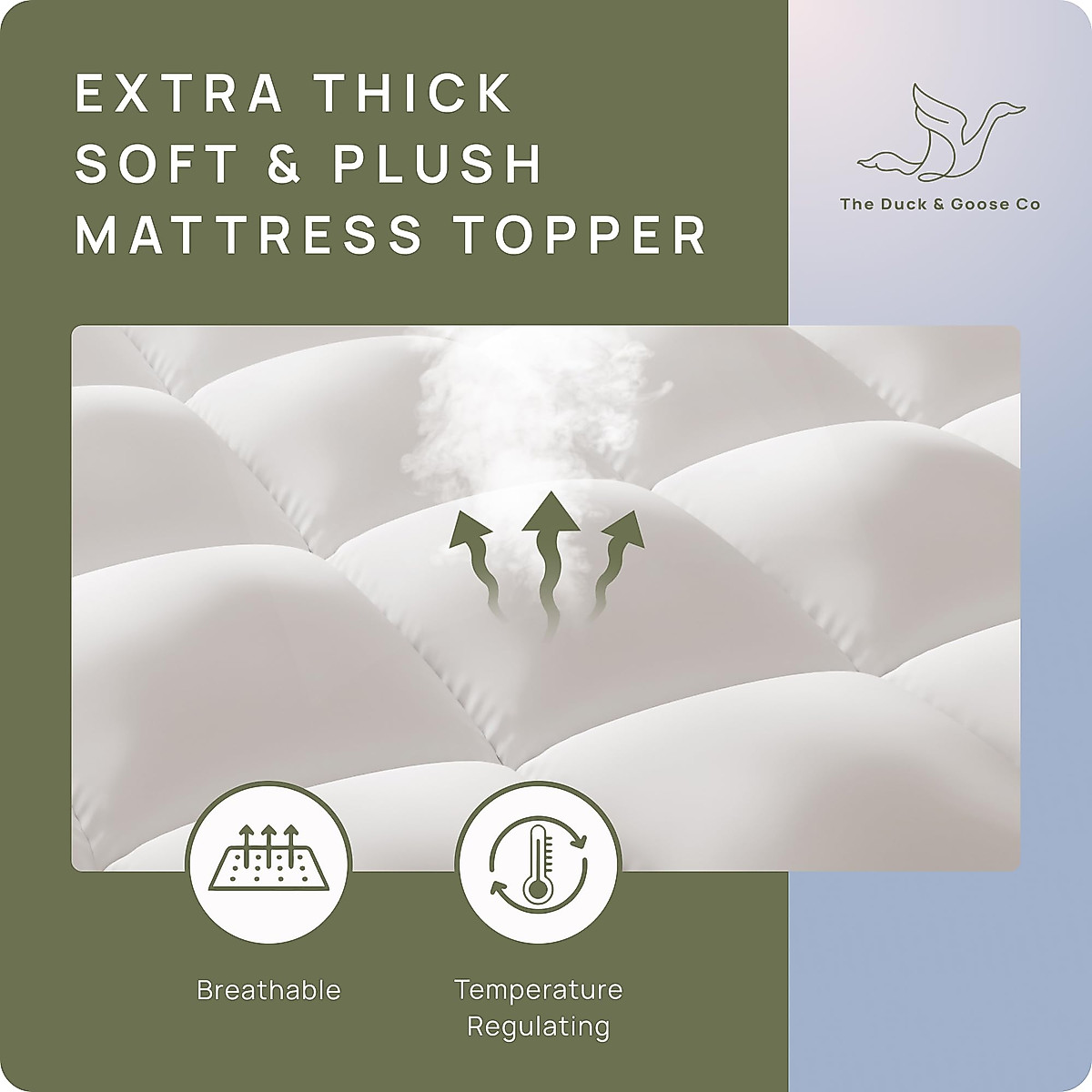 RV Short Queen Mattress Topper - Soft & Extra Thick Pillow Top for Camper Mattress Pad & Protector | Bed Topper for RV Camper Bed, Pop Up and Trailer