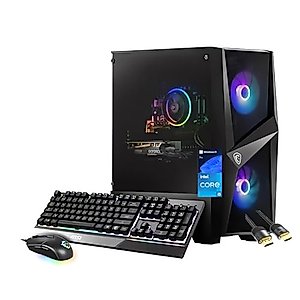 MSI Codex R Gaming Desktop, 13th Gen Intel 10-Core i5-13400F, GeForce RTX 4060 8GB, 64GB DDR5, 2TB PCIe SSD + 2TB HDD, WiFi 6E, Bluetooth, RJ45, USB-C, HDMI/DP, Keyboard & Mouse, PDG HDMI, Win 11 Pro