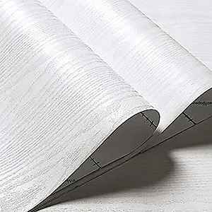 White Wood Contact Paper 35.6" X 118" Decorative Shiplap Self-Adhesive Film for Furniture Real Wood Tactile Easy to Clean Perfectly Covers The Surface Without Passing Through The Primary Colors
