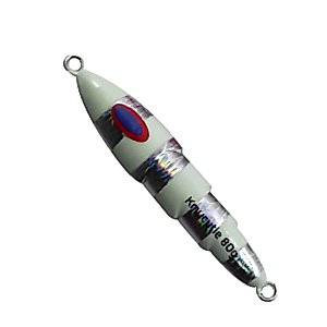 Kmucutie Saltwater Glow Fishing Jigs Deep Sea Fishing Lures Jigging Artificial Lures for Tuna,Grouper,Dogtooth,Bass Salmon (1 piece color C, 80 G)