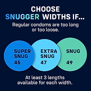 MyONE Custom Fit Snug Sized Condoms | Tailored Width & Length | Max Pleasure | Triple Tested Softer Latex | Lubricated | Nontoxic, Vegan, Non-GMO | 45C: Wide (45), Length 4.7” (C)