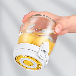 Airtight Glass Coffee Canister,Airtight Glass Jars,Glass Fermentation Jar Pickle Jar,Wide Mouth Jar with One-way Venting Lid for Canning Cereal,Spice,Sugar,Fermenting,Pickling Cucumber,Fluid Ounce 25