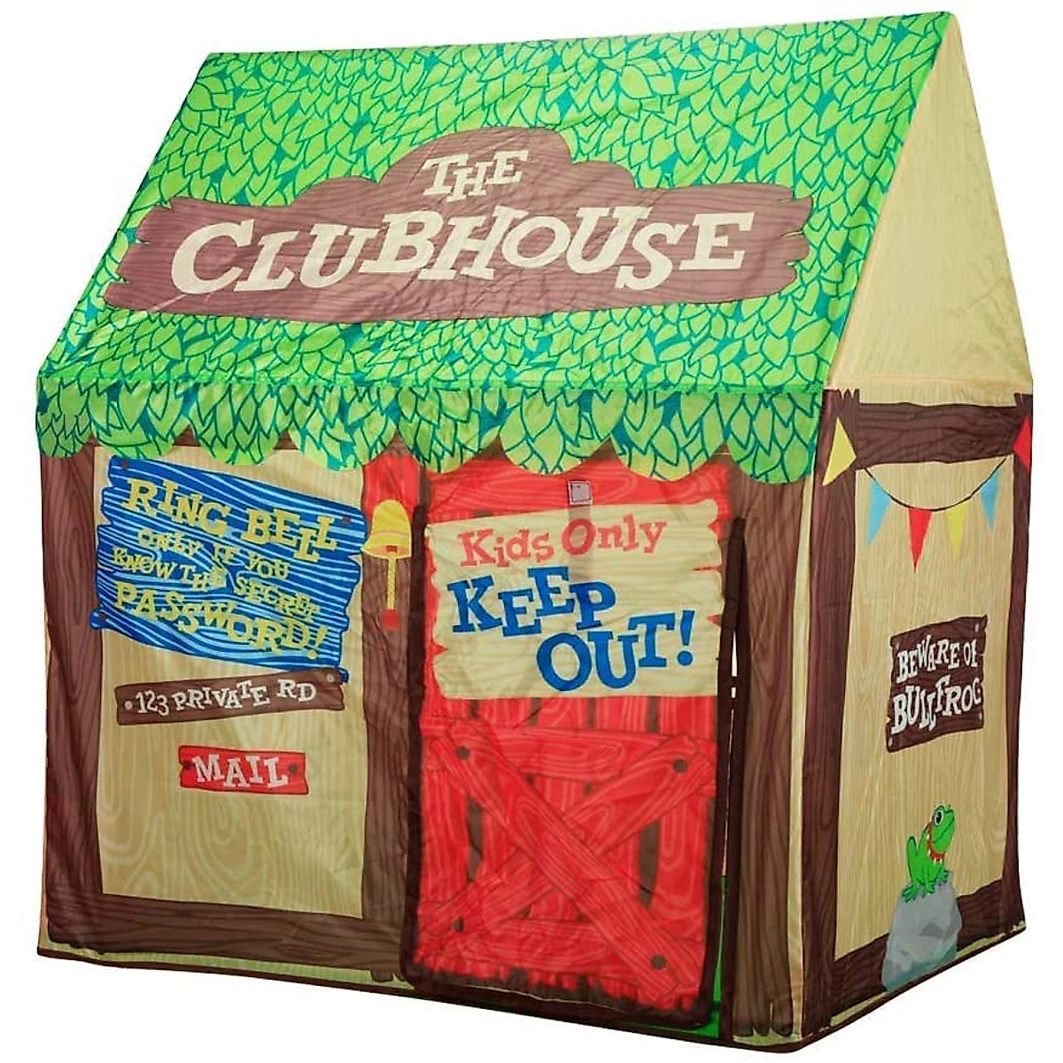 Swehouse Clubhouse Tent Kids Play Tents for Boys School Toys for Indoor and Outdoor Games Children Playhouse with Roll-up Door and Windows