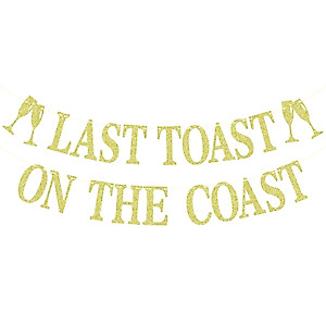 Last Toast on The Coast Banner, Coastal Bachelorette Sign, Nautical Bridal Shower Bachelorette Party Decorations Supplies
