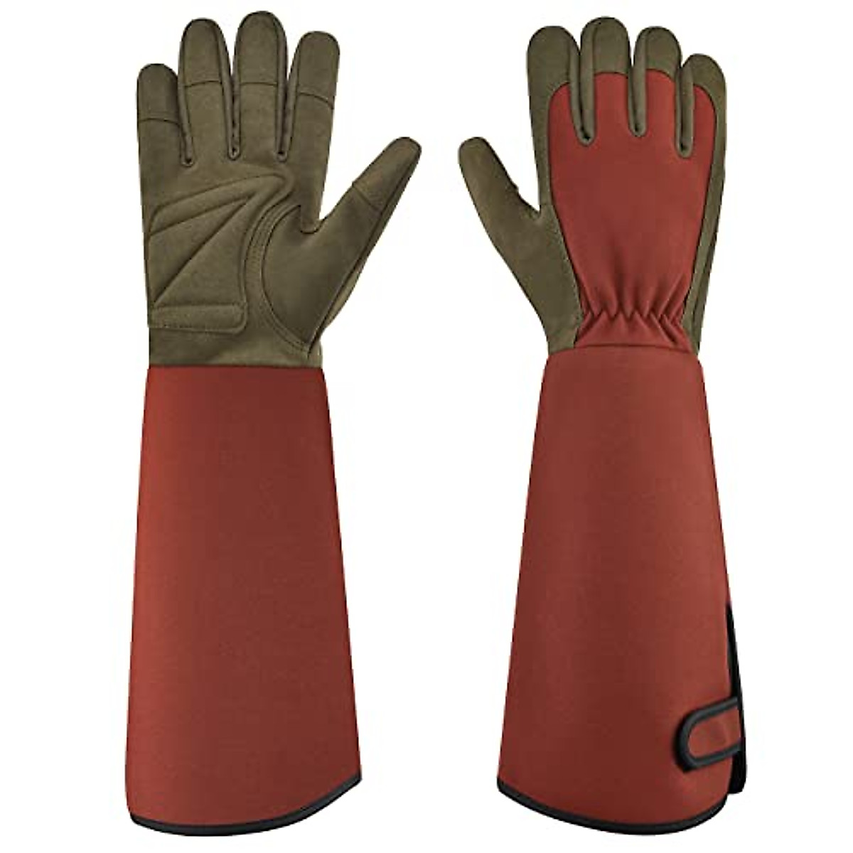 OIZEN Gardening Gloves for Women and Men1, 1 Pair of Long Sleeve Rose Pruning Thorn Proof Gloves,Gardening Gifts (Medium)