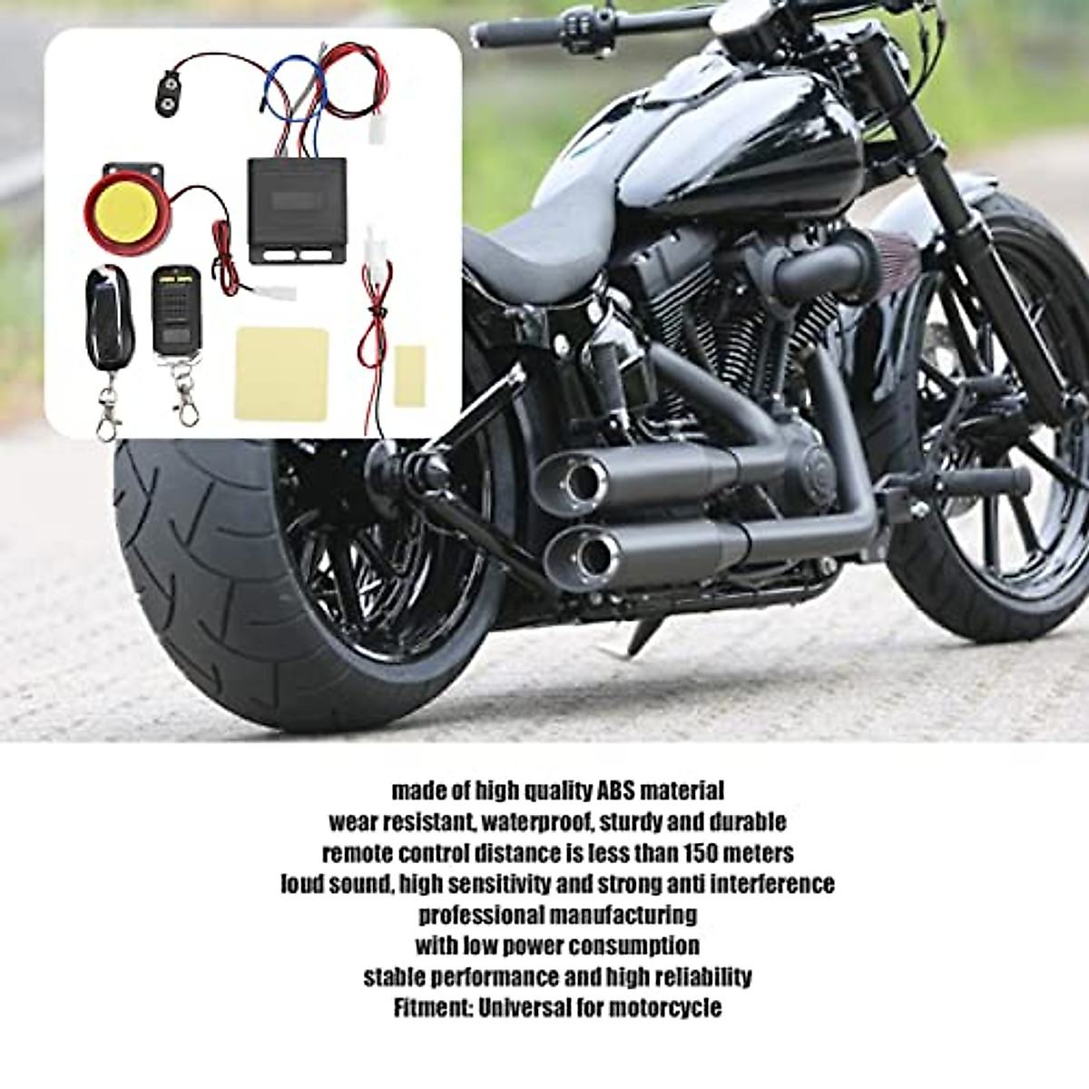 Motorcycle Alarm System Anti Theft Security System Vibration 2 Controller 150M 12V High Sensitivity Waterproof Universal for Motorbikes Motorcycle