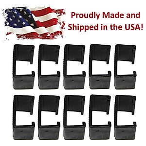 JSP Manufacturing Patio Rattan Wicker Furniture Medium Alignment Fasteners Clips for Sectional Sofa Chair (10) Black