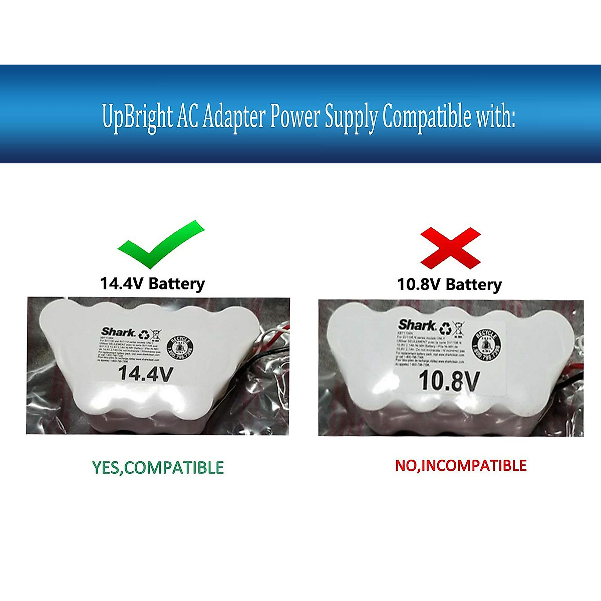 UpBright 20V AC Adapter Compatible with Shark SV1106 SV1106N SV1106Z N Z SV1112 SV1107 SV1100 XBT1106N 14.4V DC Vacuum Euro-Pro XA1100 HK-AX-200A100-US YLS0301A-T200100 YL09A-200045 YL48A-200100 Power