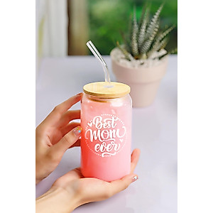 NewEleven Mothers Day Gifts For Mom - Unique Birthday Gifts For Mom, Mother, Wife, New Mom, Bonus Mom, Pregnant Mom - 16 Oz Coffee Glass