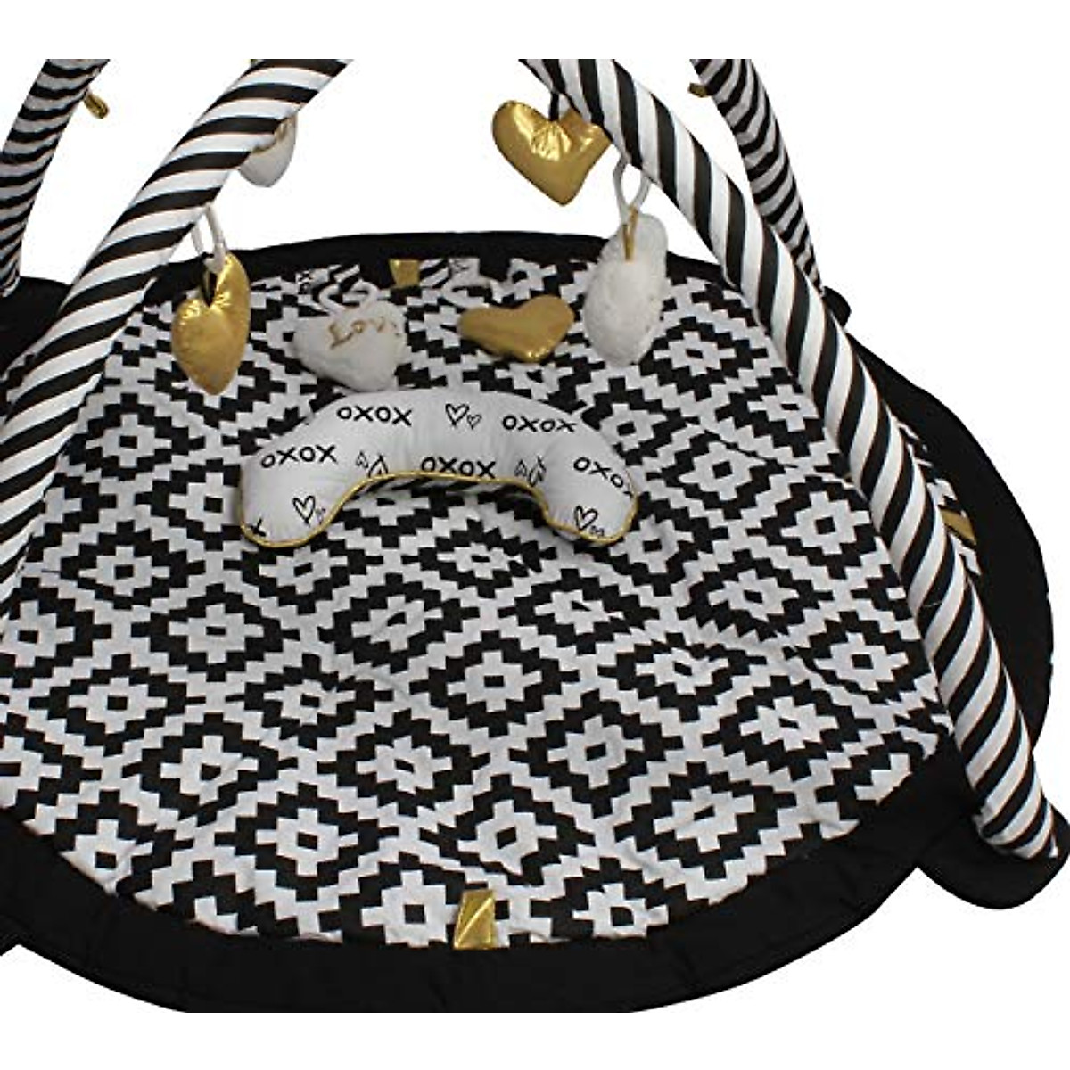 Bacati Love Baby A Countivity Gym with Mat, Black/Gold