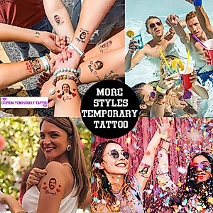 Custom Tattoos Personalized Temporary Tattoos with Photo Face Name Heart for Birthday Party Wedding Bride Groom Gift