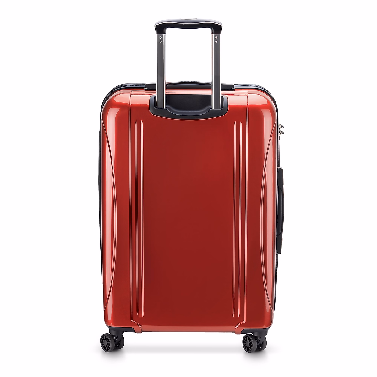 DELSEY PARIS Helium Aero Hardside Expandable Luggage with Spinner Wheels, Brick Red, Checked-Medium 25 Inch